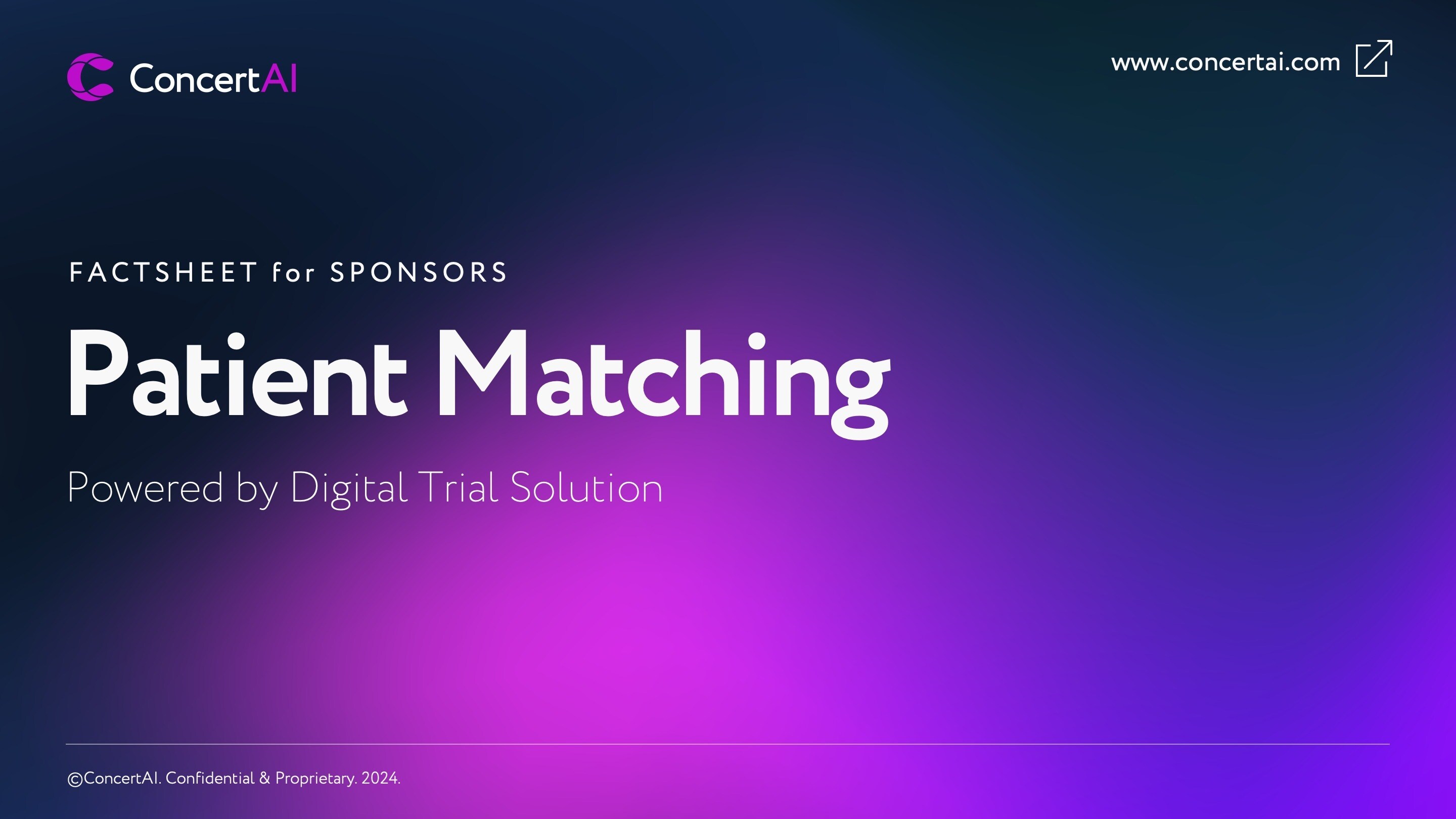 Patient Matching for Sponsors Factsheet | ConcertAI